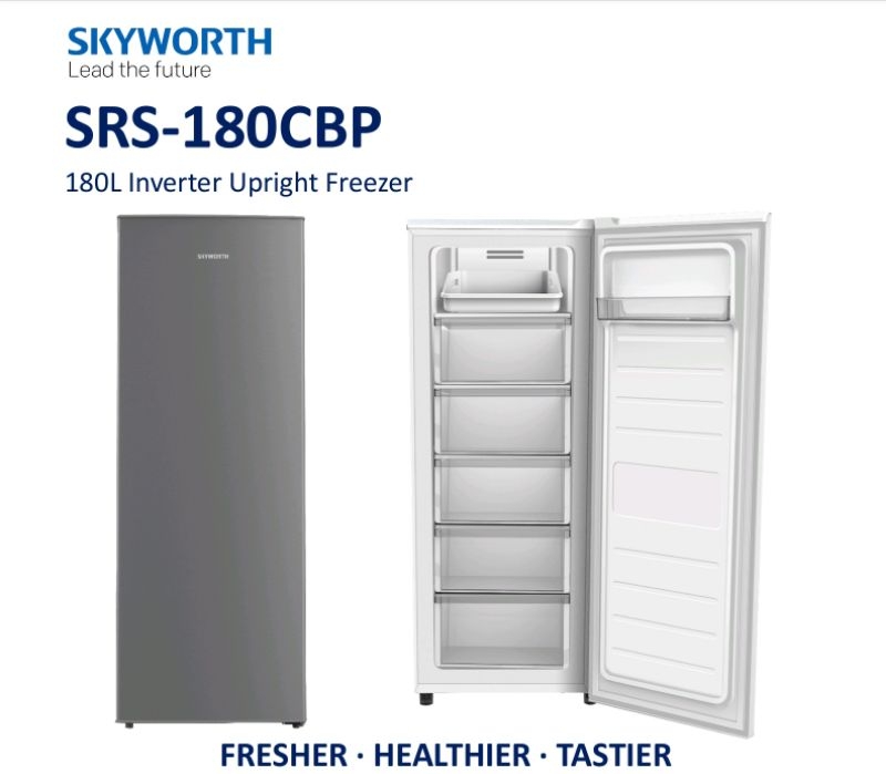 (FREE SHIPPING) SKYWORTH NEW SRS-180CBP 180L Inverter Upright Freezer ...