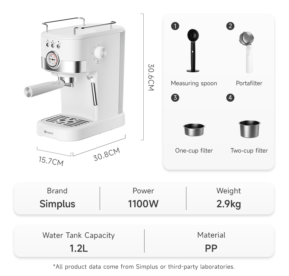 【Exclusive Price】Simplus Coffee Maker Semi Auto Espresso Extraction ...