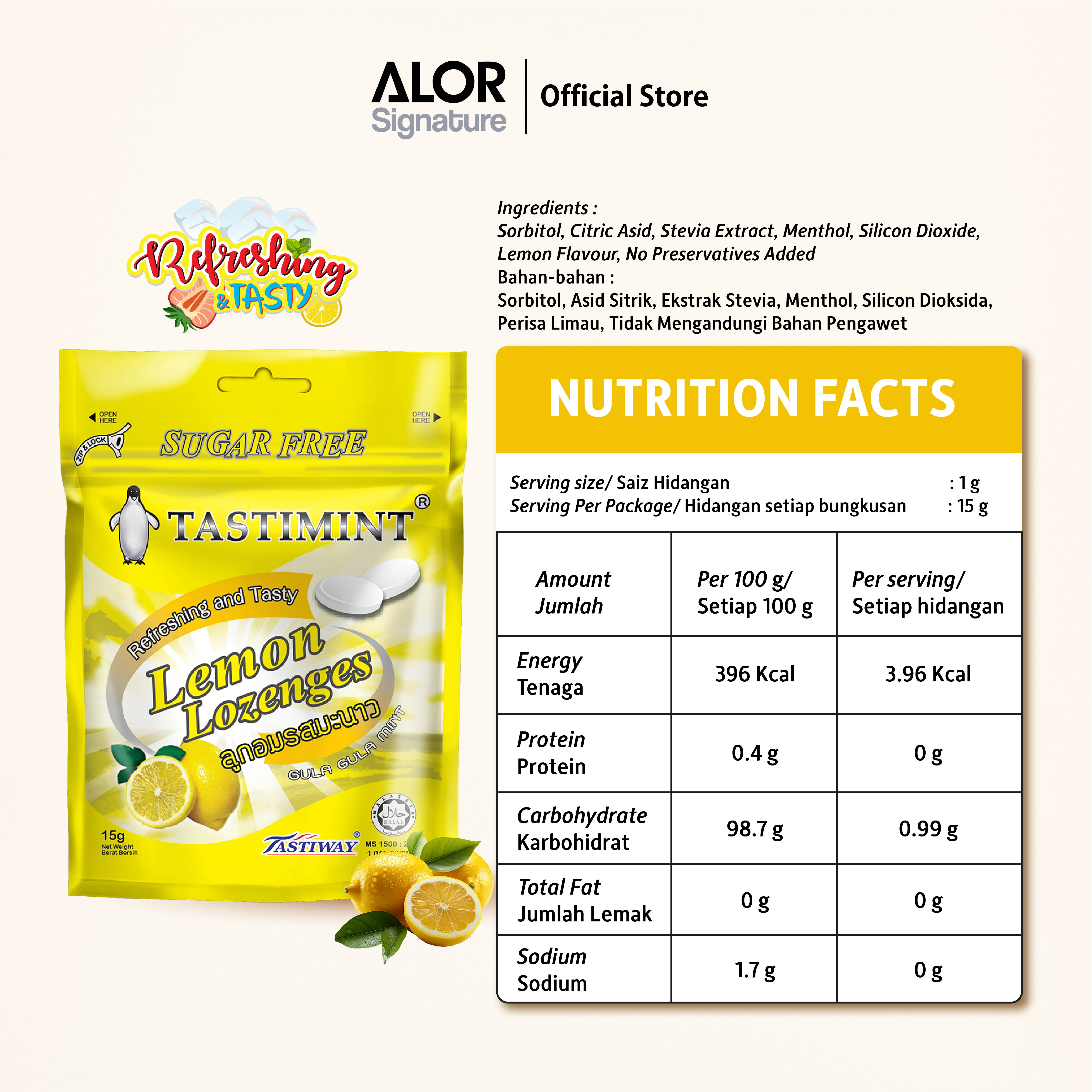 Tastimint Lozenges Tanpa Gula (15g/peket)/ Tastimint Sugar Free ...