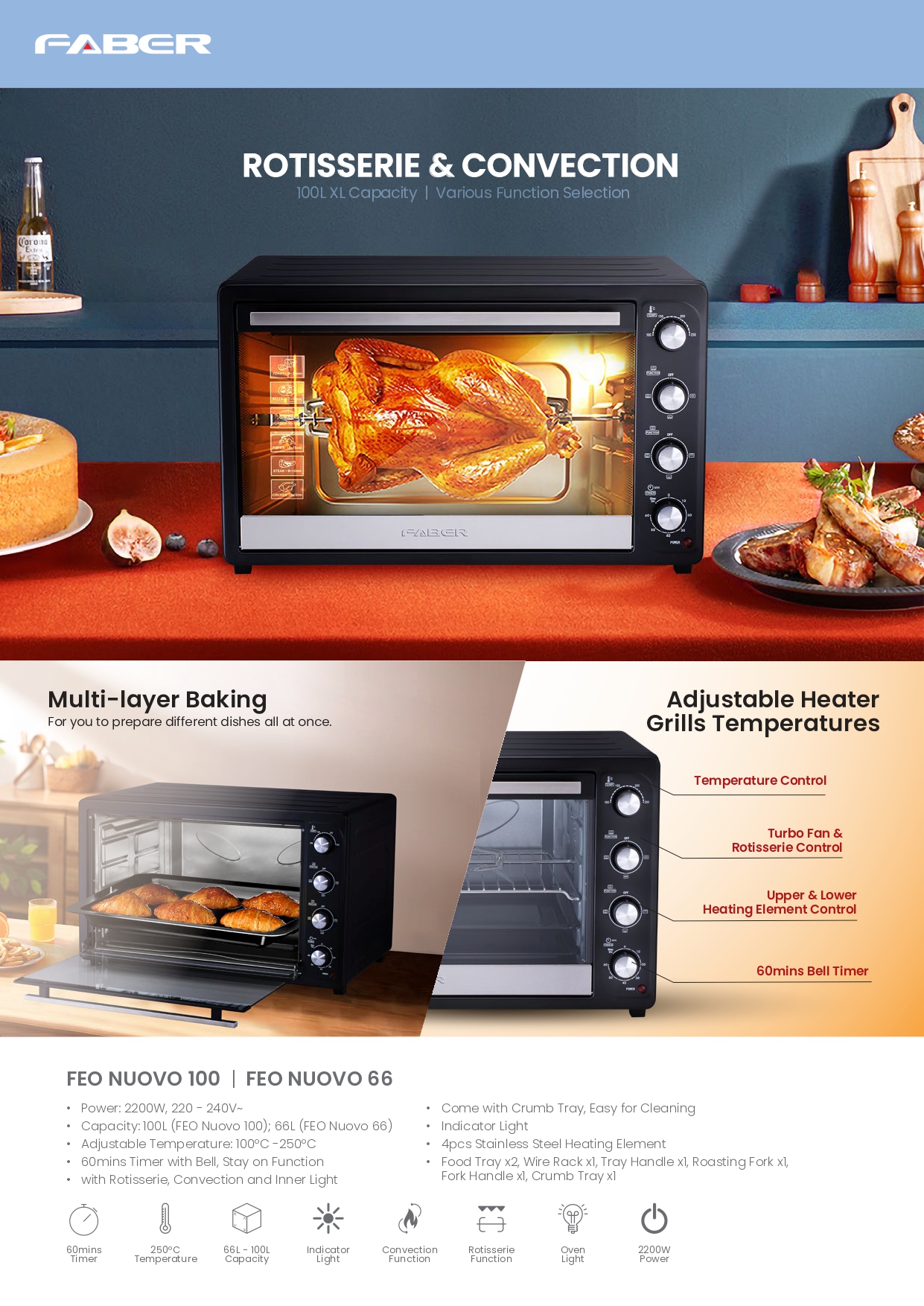 FABER 66L Electric Oven FEO NUOVO 66 | Shopee Malaysia