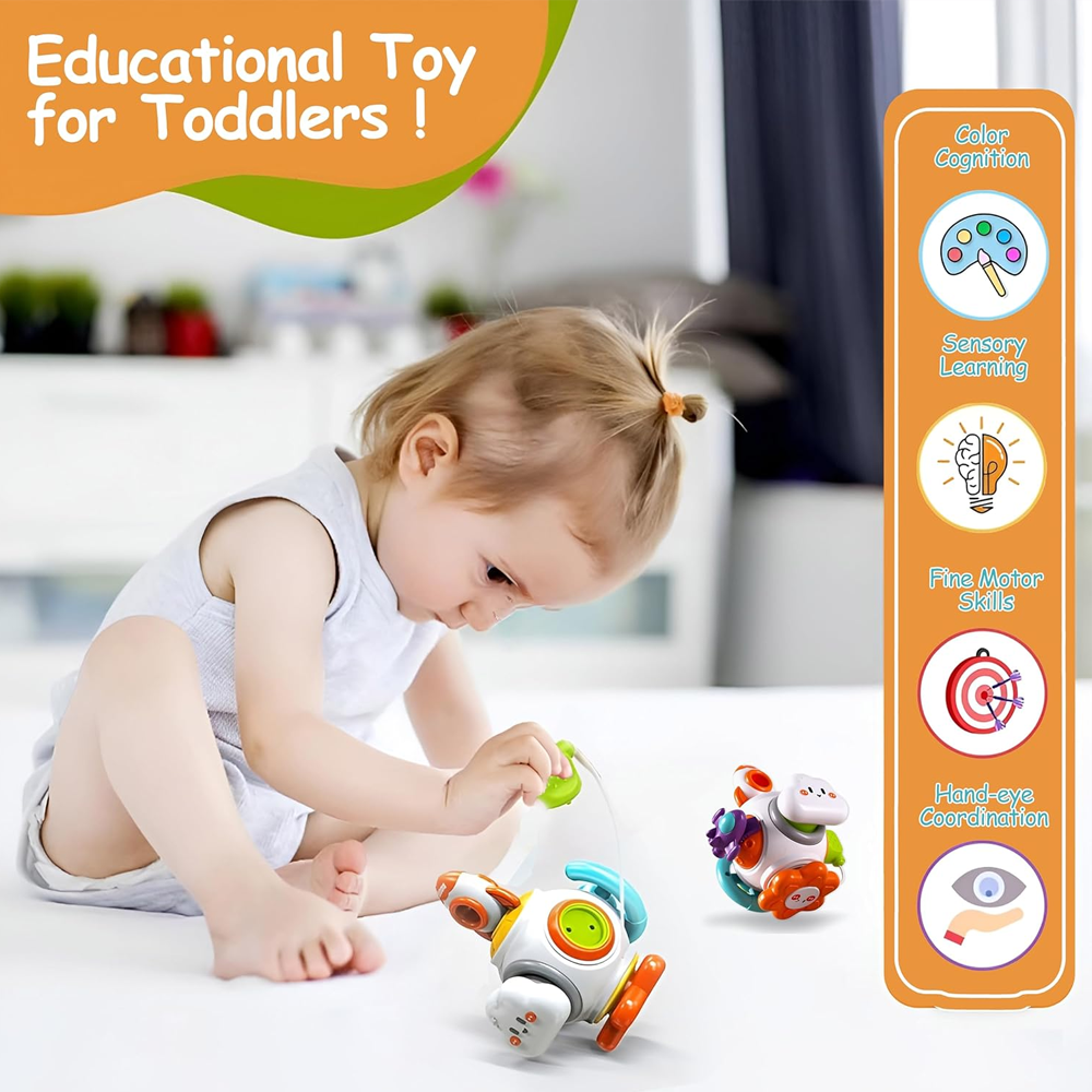 Realeos Baby Kids Montessori Busy Cube Ball Early Learning Unlock Toy ...