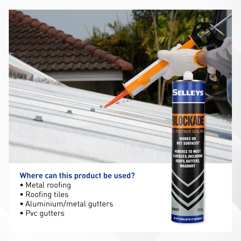 SELLEYS Blockade Co-Polymer Sealant 360G (Grey) Roof Gutter Seal ...