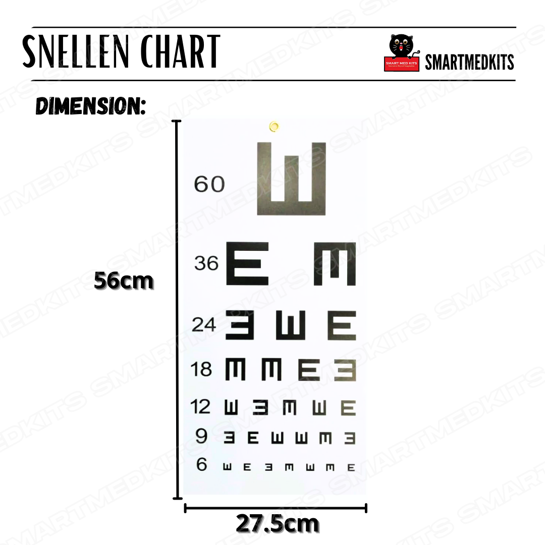 Eye chart Snellen Chart with Eye Occluder E type and Alphabet type ...