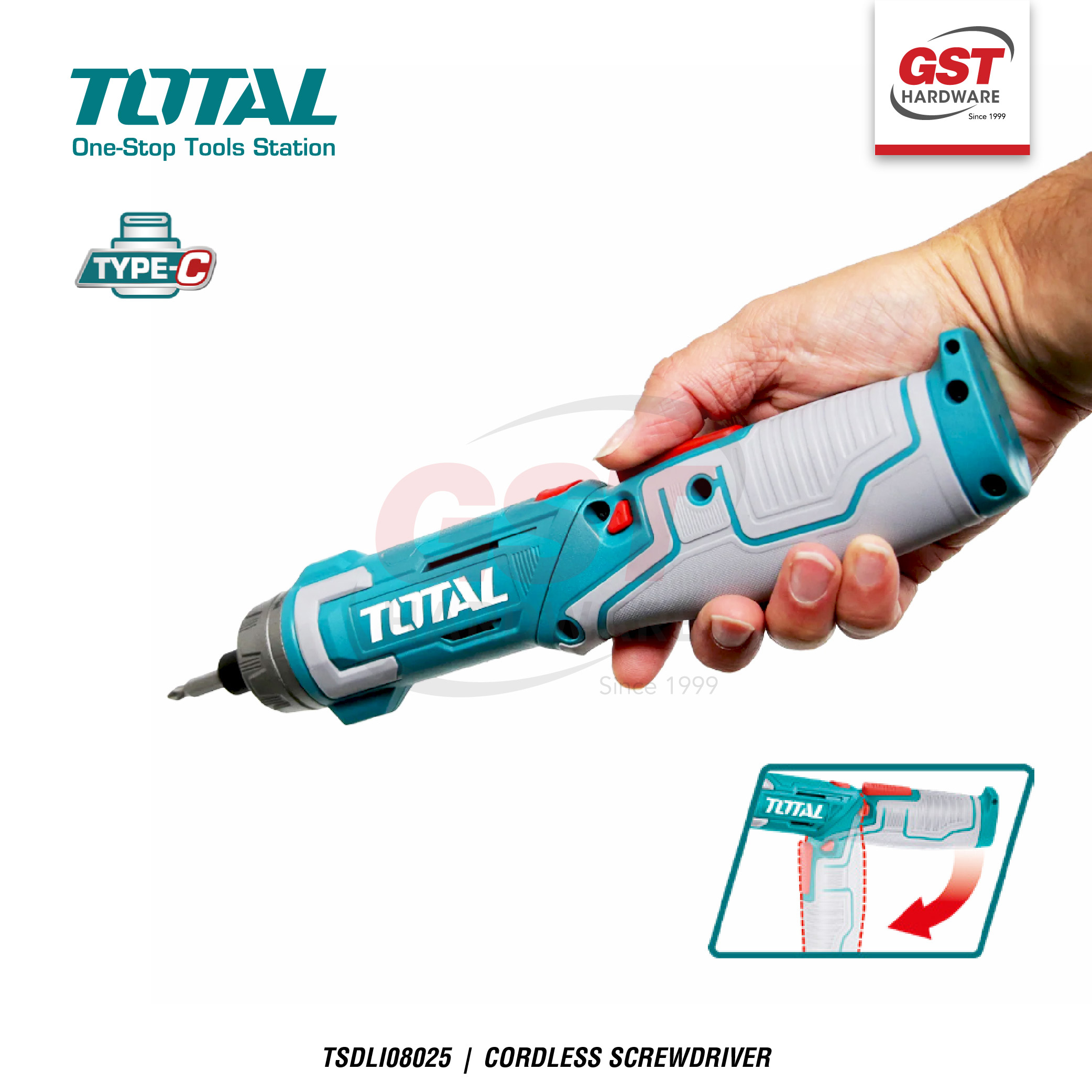 TOTAL Li-ion Cordless Screwdriver Set 8V Electric Screwdriver Set Small ...