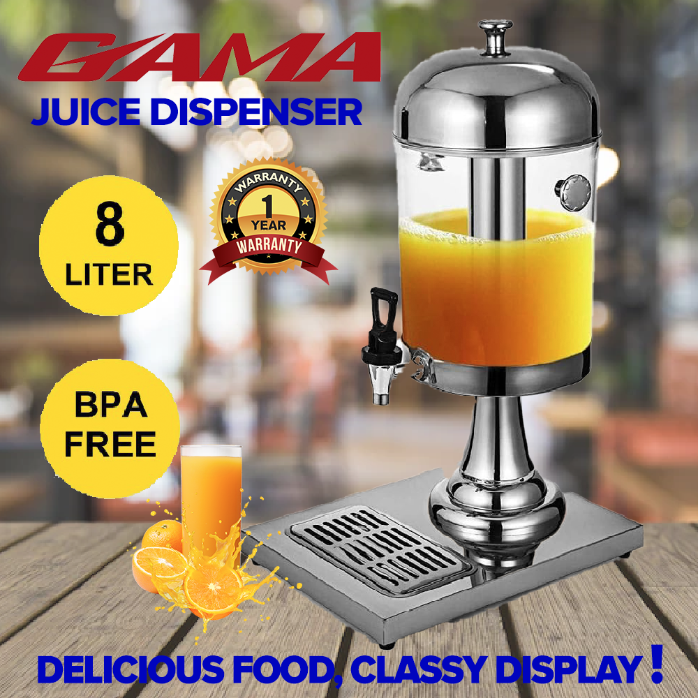 GAMA 8L STAINLESS STEEL JUICE DISPENSER WITH ICE CHAMBER JUICER | TONG ...