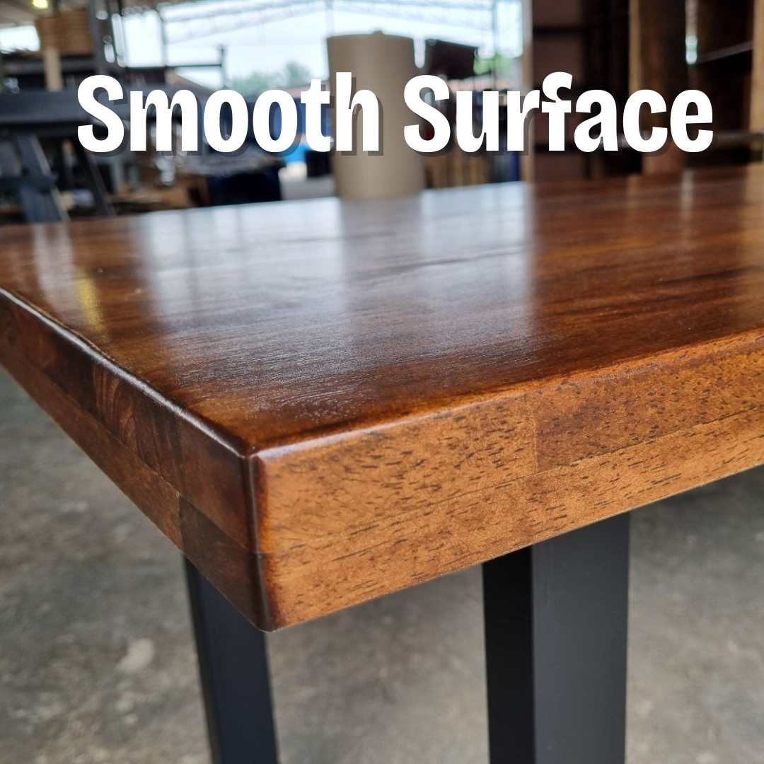 Rome Table Rubberwood Table Top with Metal Leg Dining Table Meja PC ...