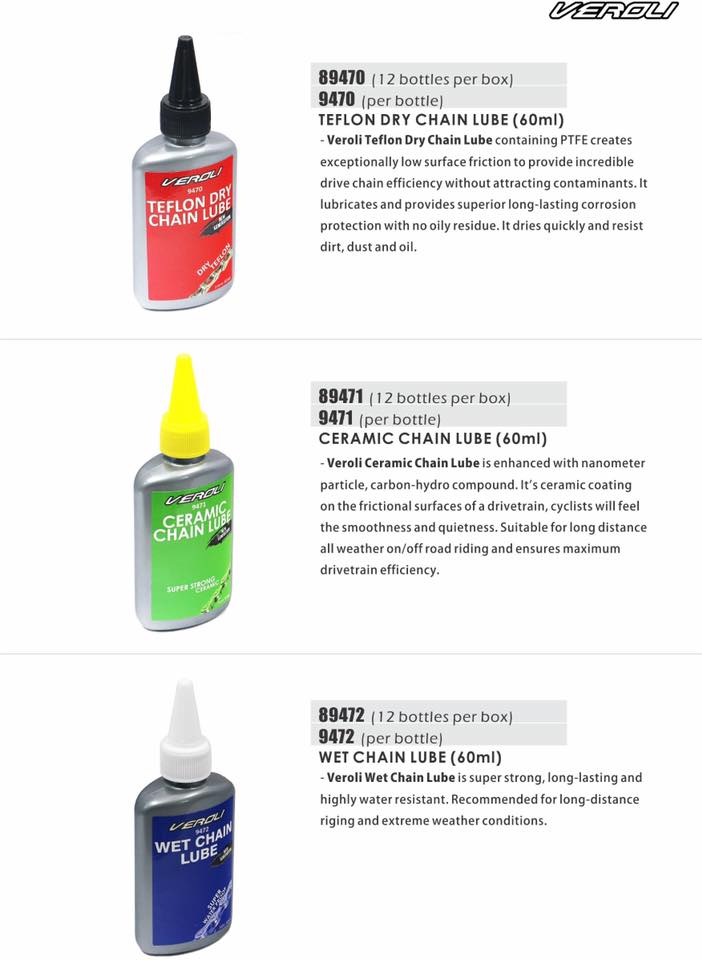 WD-40 BIKE Dry Chain Lubricant & VEROLI ceramic chain lube & teflon dry ...