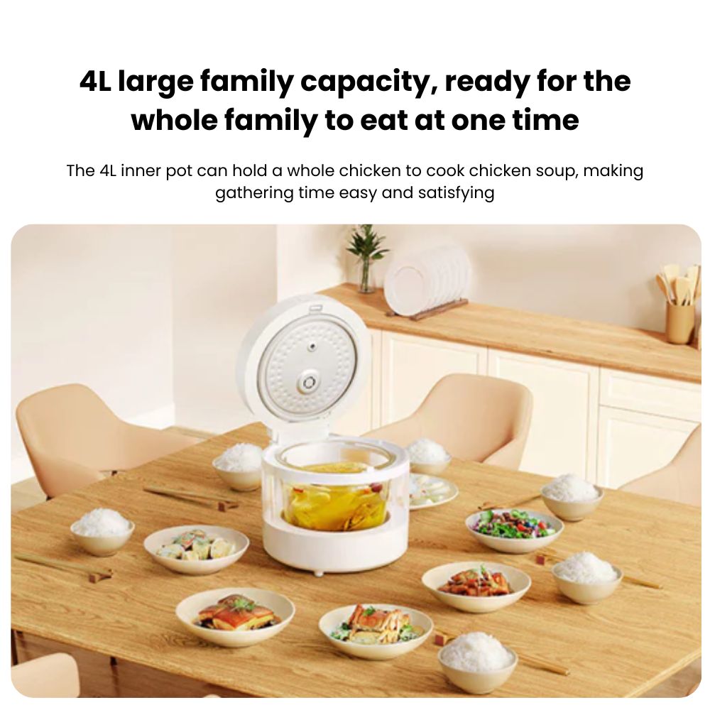 (FREE ADAPTER) Xiaomi Mijia Transparent Steam Rice Cooker 4L | Electric ...