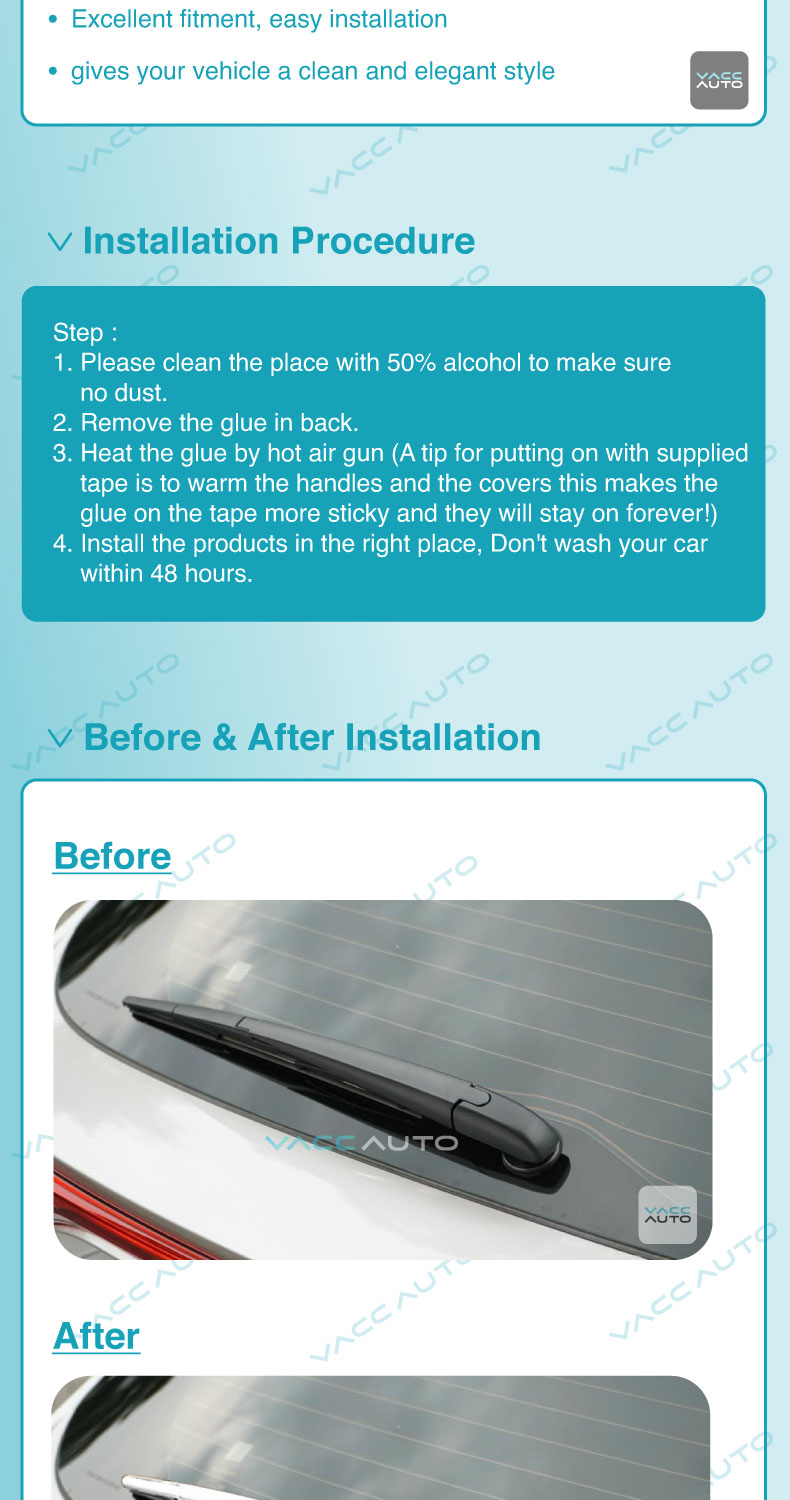 Toyota Harrier ZSU60 ZSU60 XU60 Rear Window Wiper Arm Blade Chrome ...
