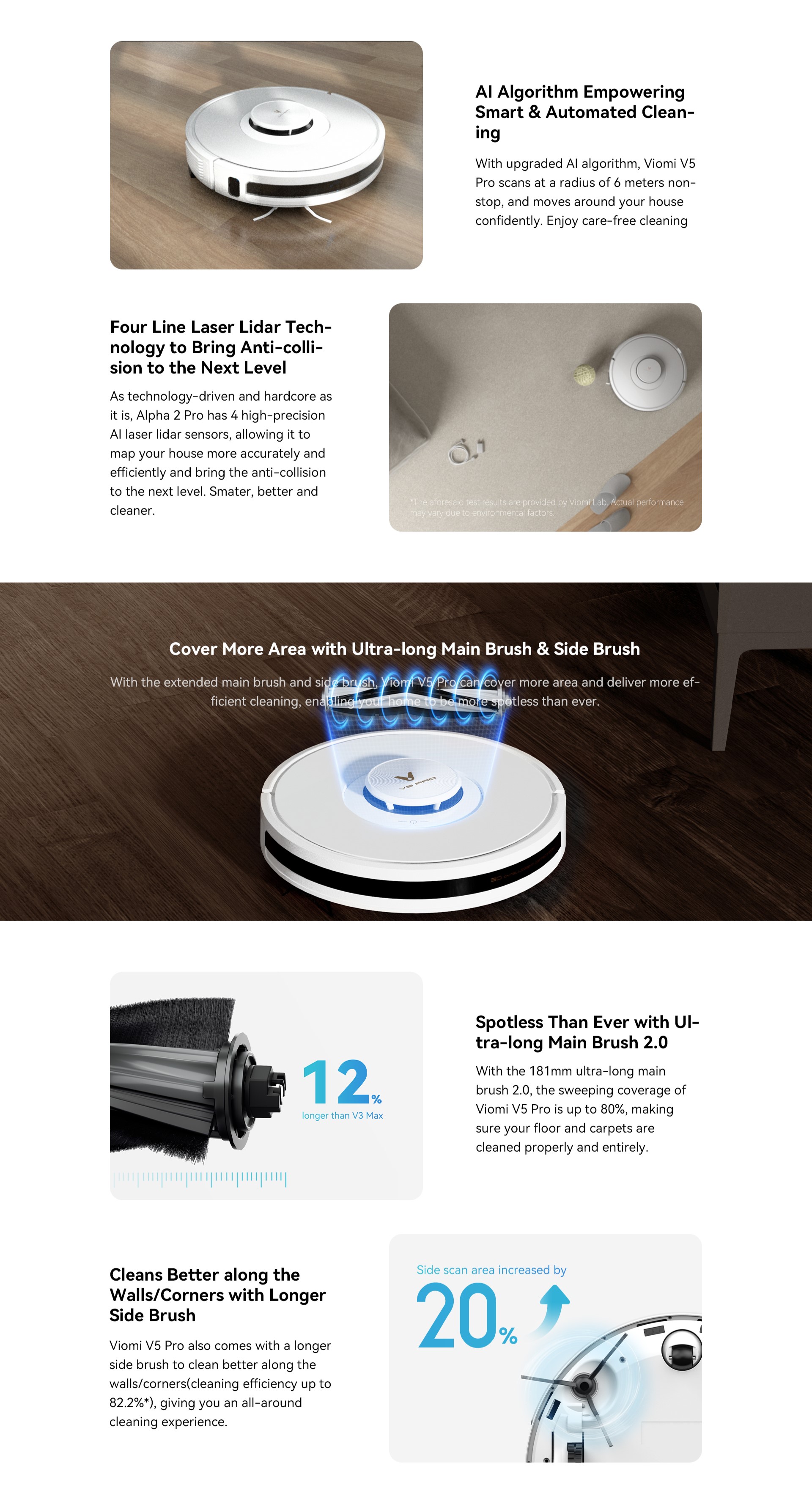 Viomi V5 Pro Robot Vacuum Cleaner |LDS Lasers Obstacle Avoidance|4000Pa ...