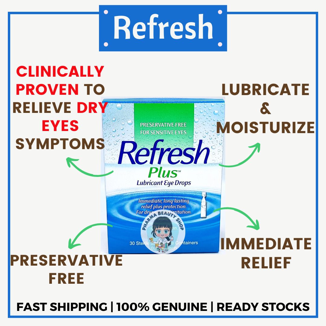 Refresh Plus Lubricant Eye Drops (30 x 0.4ml)/ Refresh Tears Lubricant ...