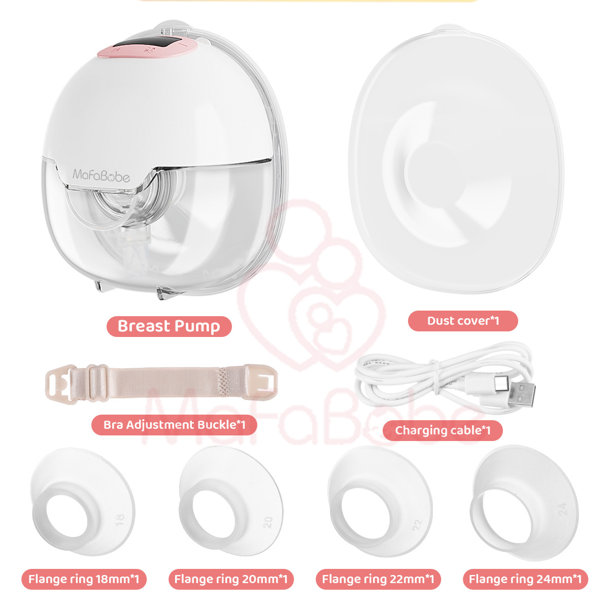 Mafababe W215 Hands-Free Breast Pump Large Screen Wearable Electric ...
