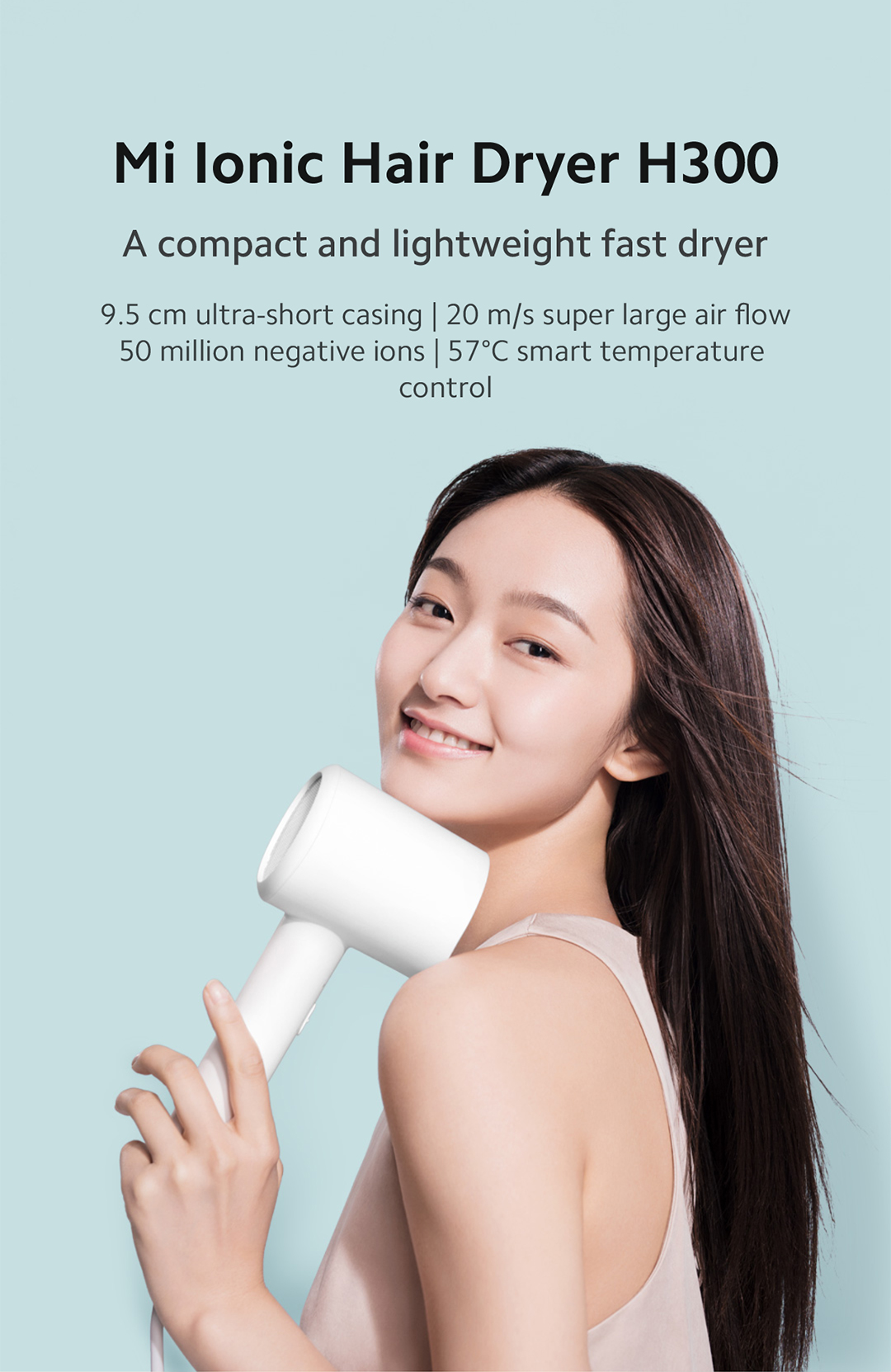 Xiaomi H300 Ionic Hair Dryer H300 | Negative Ions Technology | Fast ...