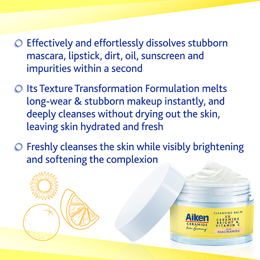 Aiken 5x Ceramide Bright Cleansing Balm Set | Sunscreen | Cleanser ...
