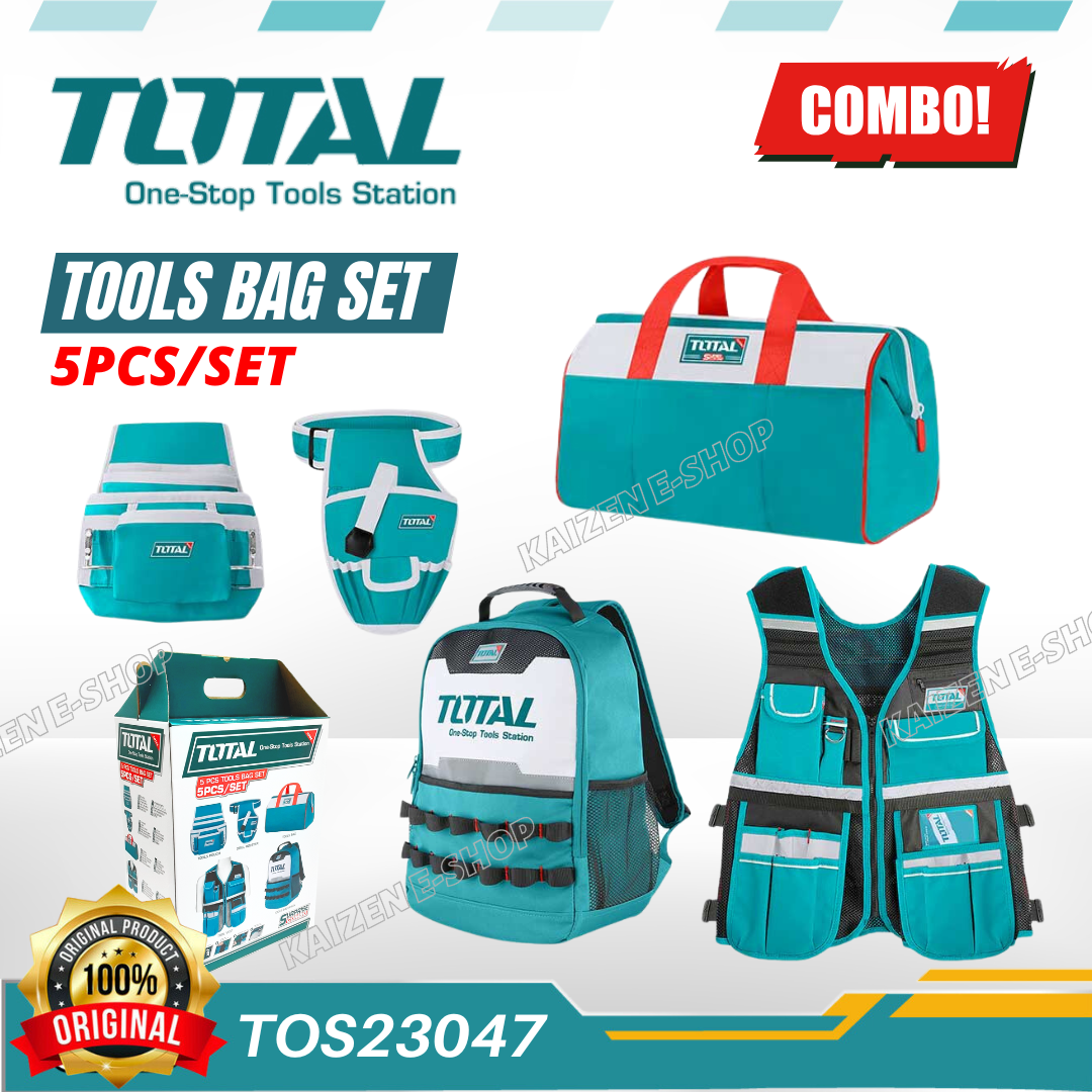 TOTAL TOS23047 5 Pcs Tools Bag Set ( TTVT1601 , THBP0201 , THT261625 ...