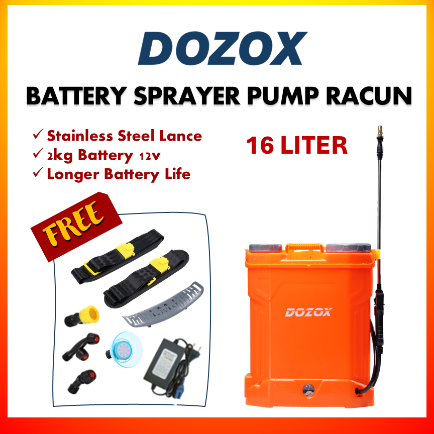 DOZOX 16L 20L Battery Pump Electric Knapsack Sprayer Pump Pam Racun ...