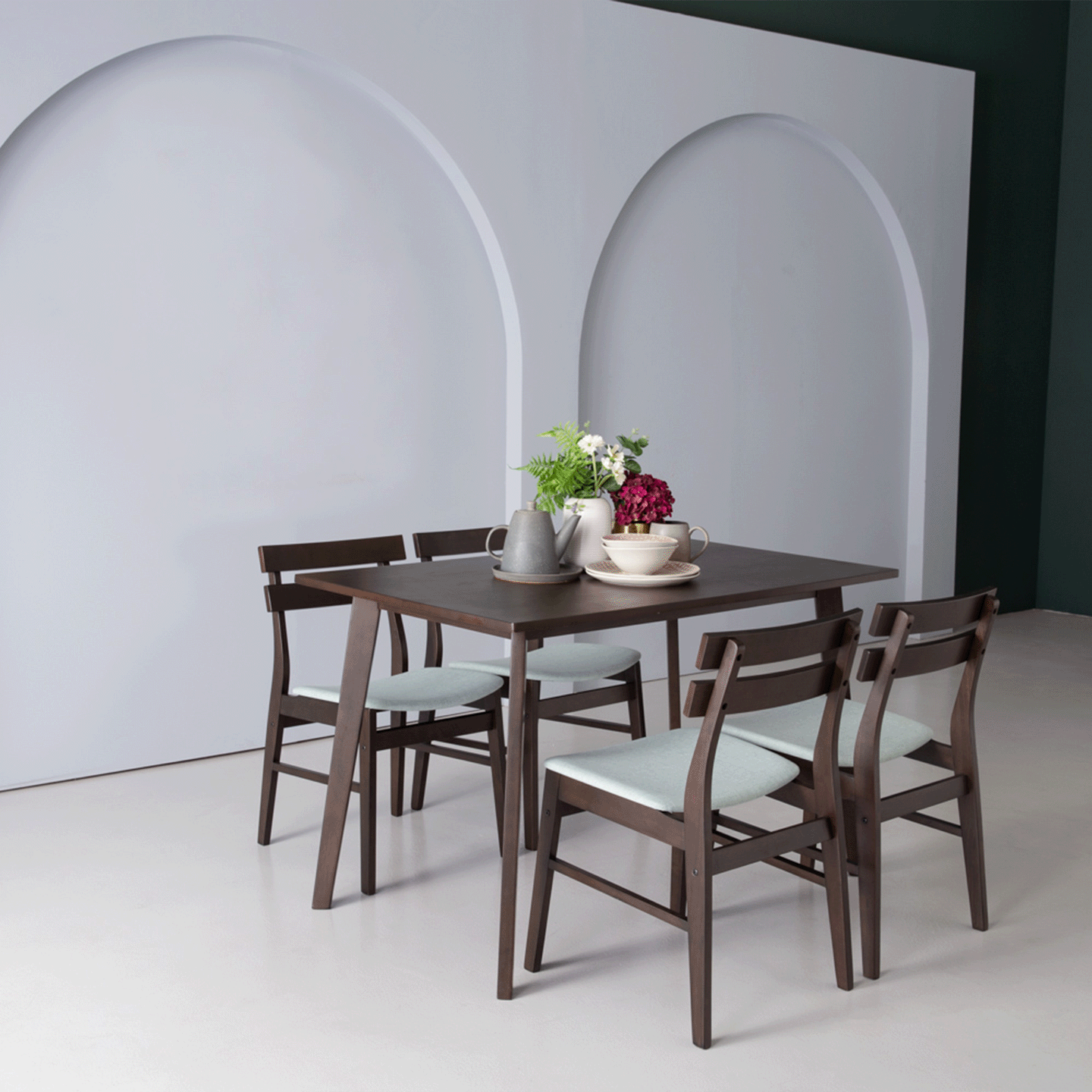 HOMATRIX Wooden Dining Table Set Rectangle 4 Seater 6 Seater Meja Makan ...
