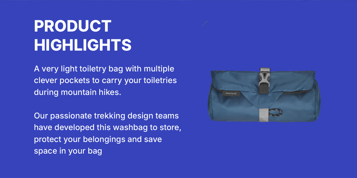 Decathlon Forclaz Hiking/Trekking Toiletry Bag Foldable | Shopee Malaysia