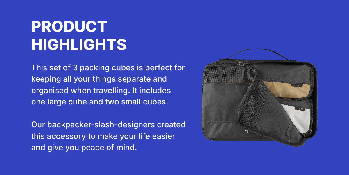 Decathlon Travel Packing Cube Storage Kit - Set of 3 - Forclaz | Shopee ...