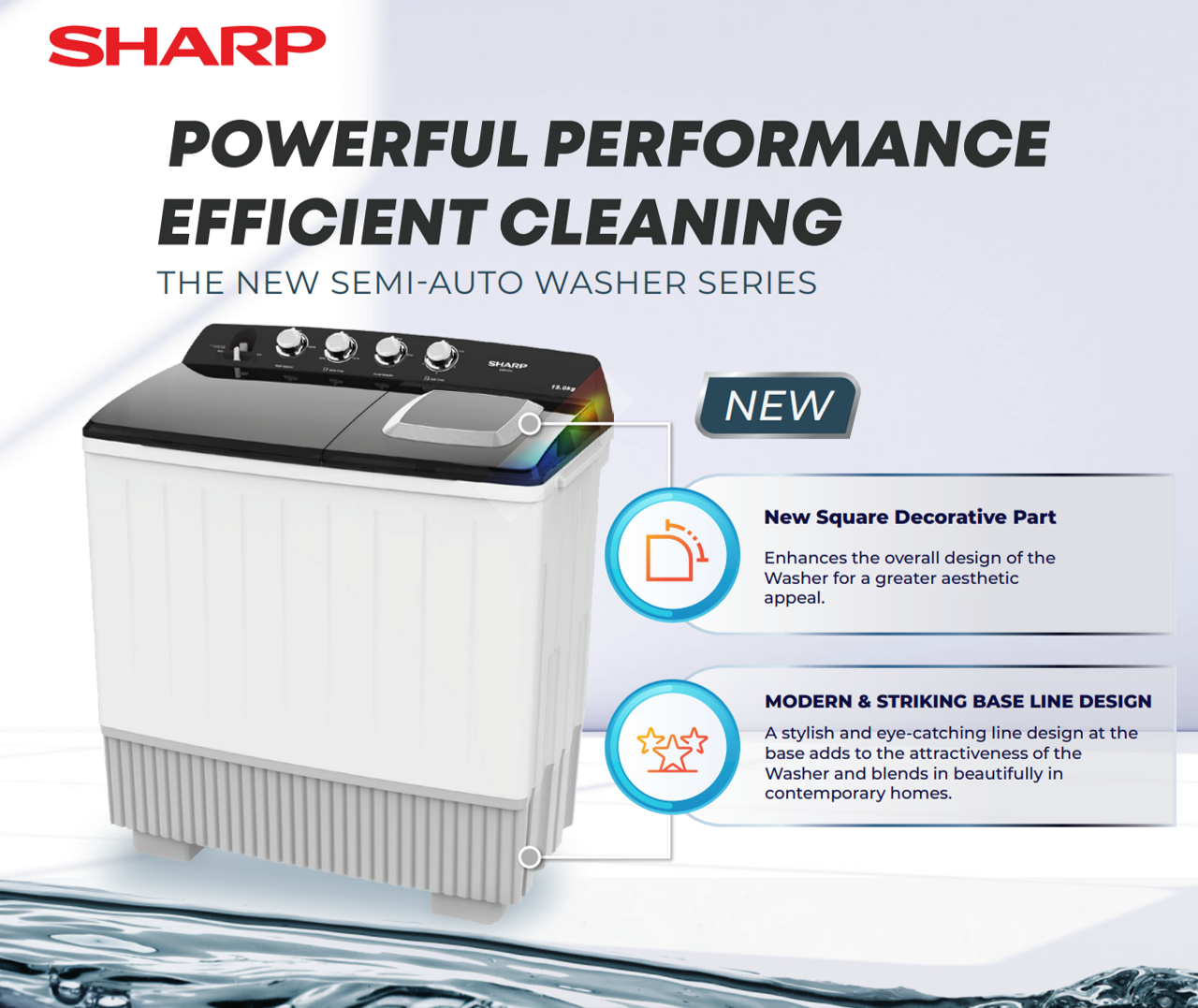 【NEW MODEL】Sharp 8KG Semi Auto Series Washing Machine ESTP8016 | Shopee ...