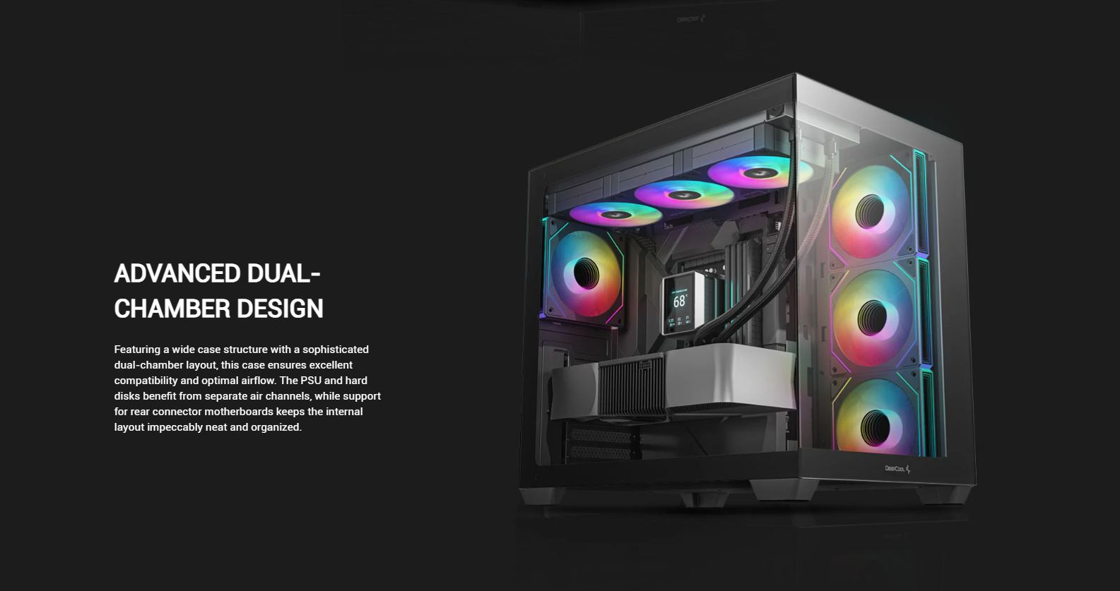 DEEPCOOL CG530 ATX CASING WITH 4*120mm ARGB FANS - BLACK / WHITE ...