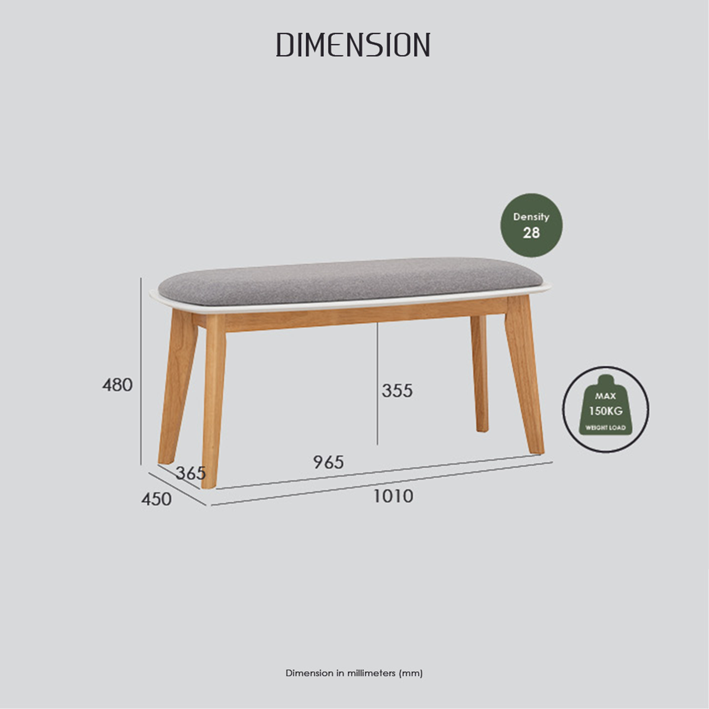 HOMATRIX bench cushion wooden chair shoe bench bedroom dining bench ...