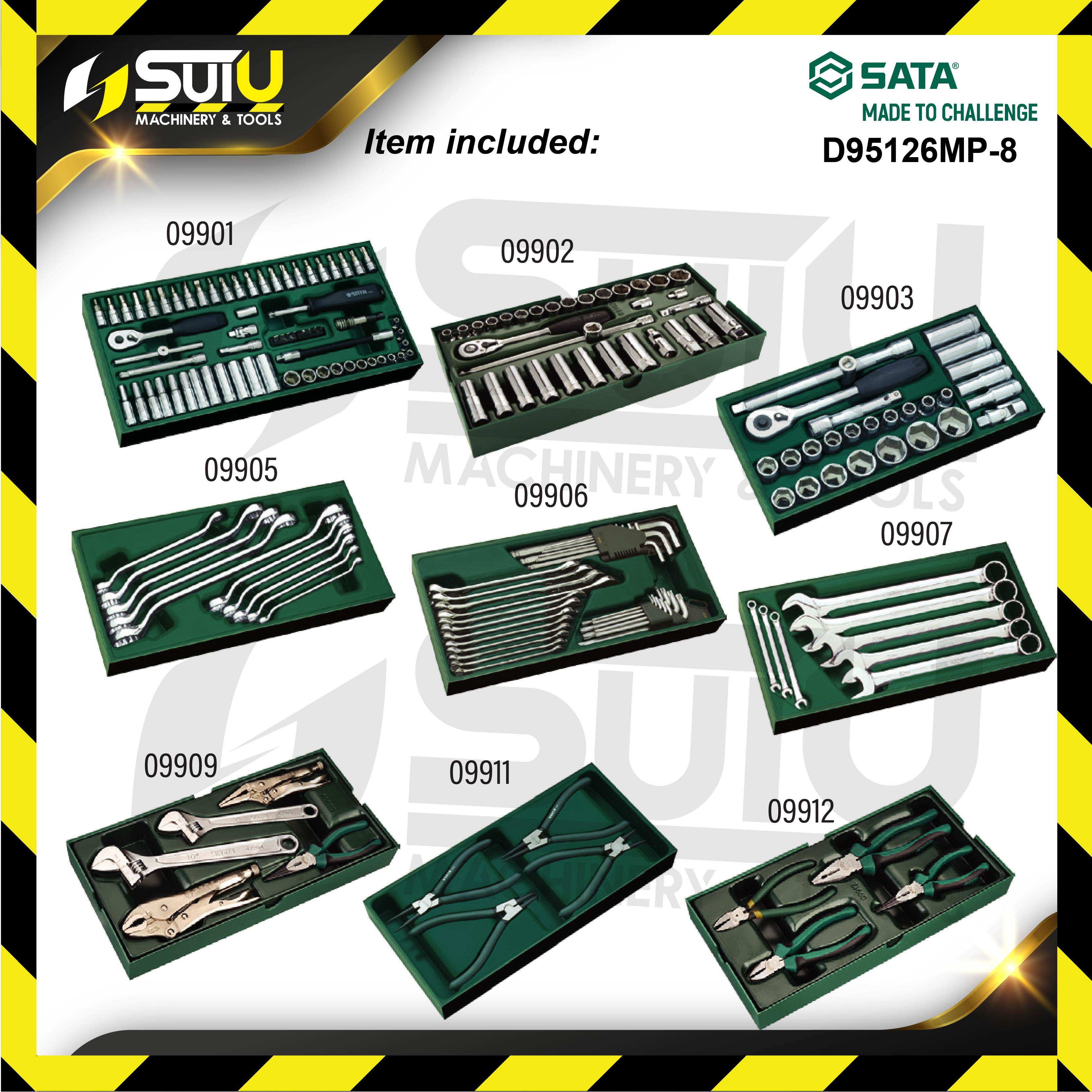 SATA D95126MP-8 / D95126MP8 301PCS 6 Drawers Master Tools Trolley Set ...