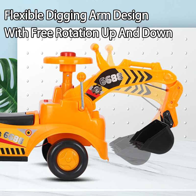 Kids Ride On Excavator Children Digging Machine Push Car Digger Pretend ...