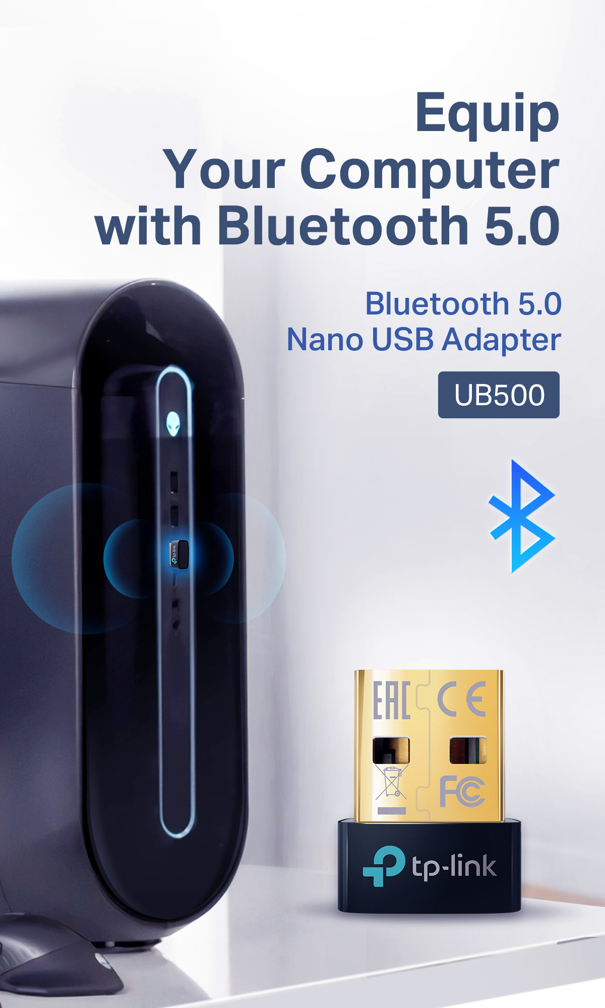 TP-Link UB500 PLUS / UB500 USB Wireless Nano size Bluetooth 5.3 Adapter ...