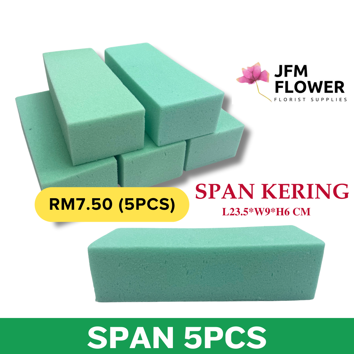 [RM1.20-RM1.50/PCS] 5PCS Span Bunga/Dry Foam/Span Kering Span Basah ...