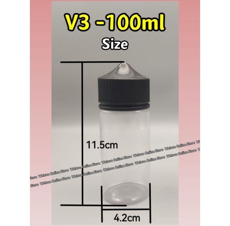 100pcs / pack V3 - 100ml Botol Kosong Empty Plastic Dropper Bottle ...