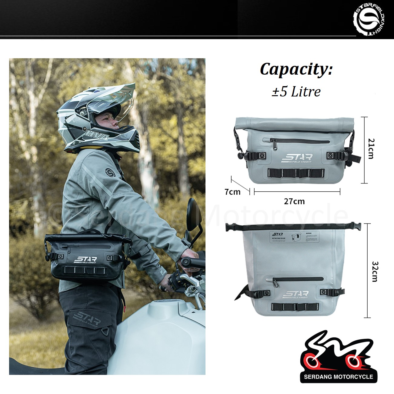 Star Field Knight DryX 5L SKB388 Waterproof Pouch Bag Beg Waist Kalis ...
