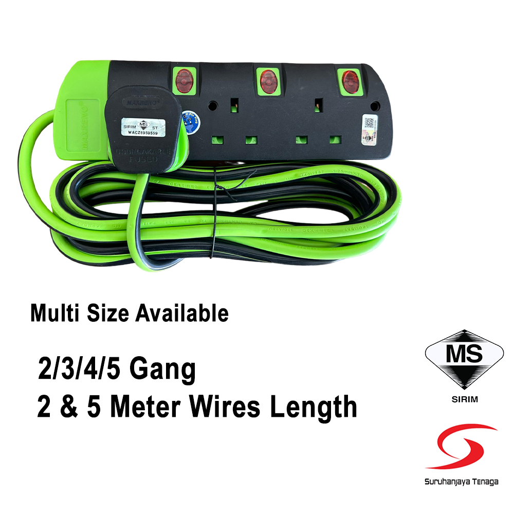 Sirim Trailing Socket Heavy Duty Extension Plug Universal Socket Multi Power Plug Extension ...