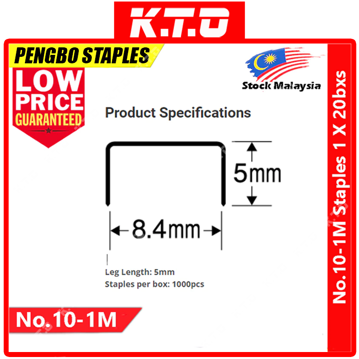 20 Unit / Box Max No.10-1M Stapler Bullet Refill Stationary Bullet ...