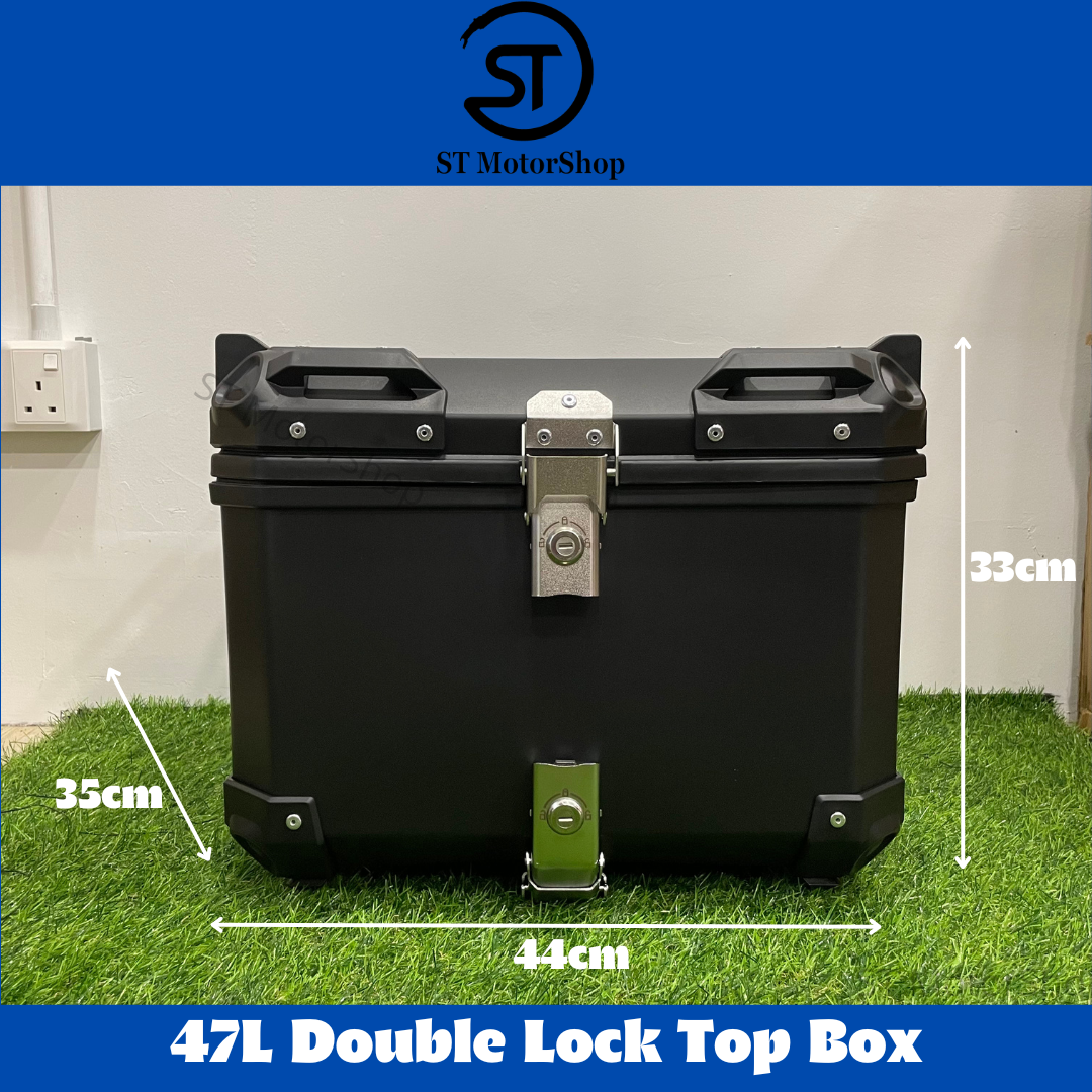 Motorcycle Double Lock Top Box Kotak Motor 45 Liter 45L With Universal ...