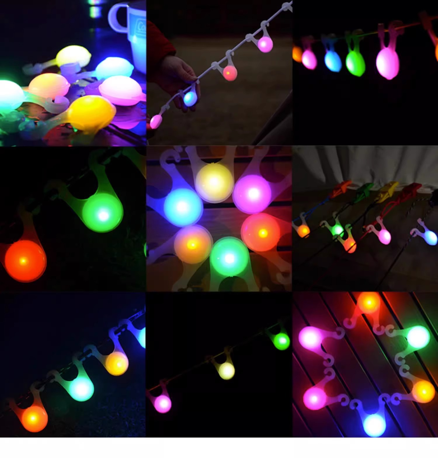 LED String Guard Light Mini Outdoor Camping Rope Hanging Warning Lamp ...