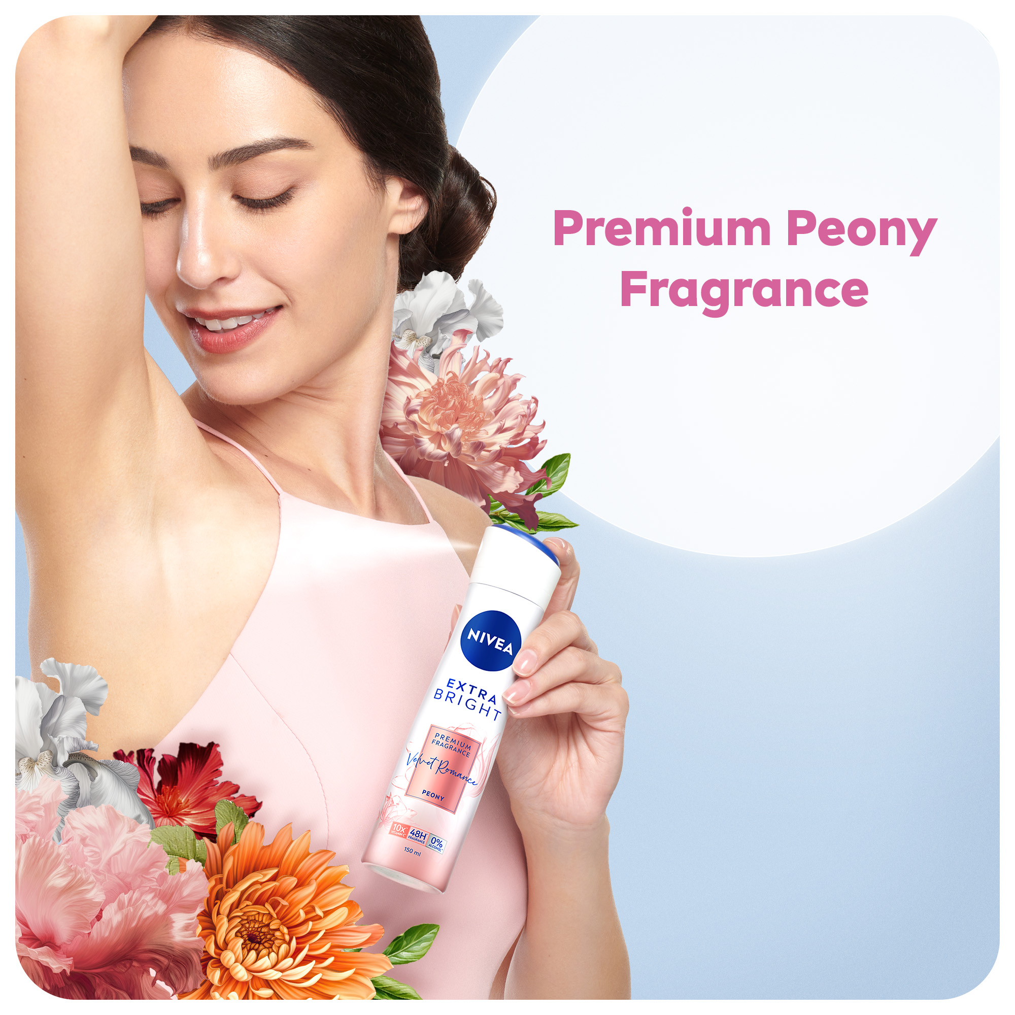 NIVEA Female Deodorant Extra Bright Velvet Romance Spray 150 ml / Brightening / Anti Perspirant ...