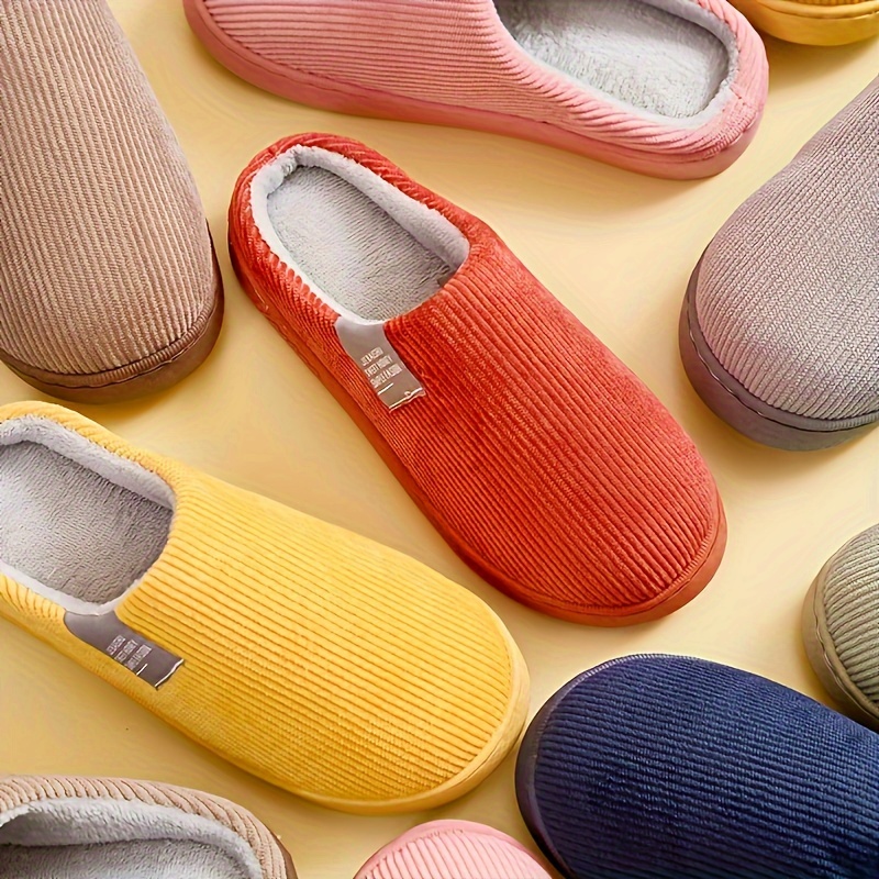 Men's and women's vertical cotton slippers men's home shoes indoor ...