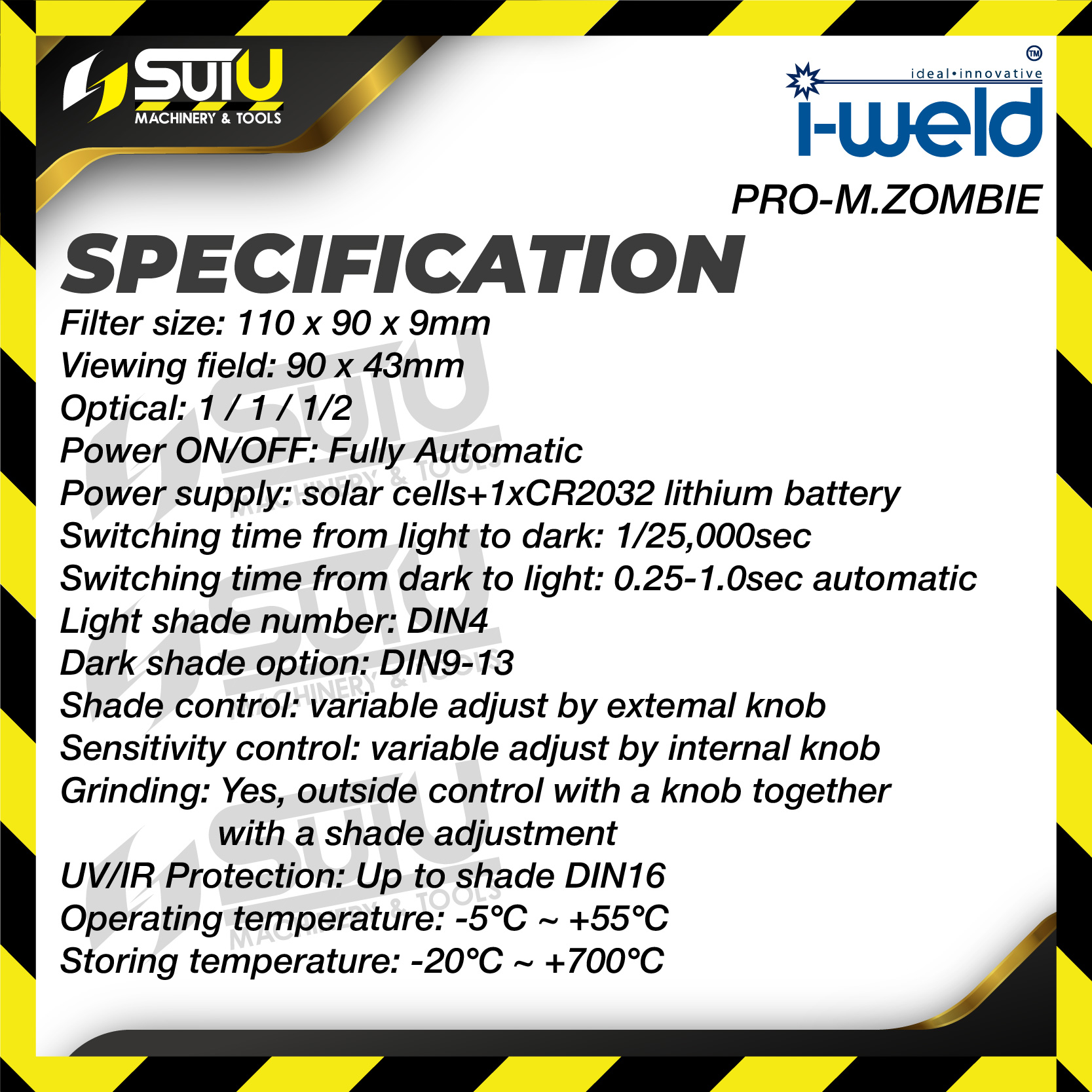 I-WELD PRO-M.ZOMBIE / PROMZOMBIE Topi Kimpalan Auto Gelap / Auto ...