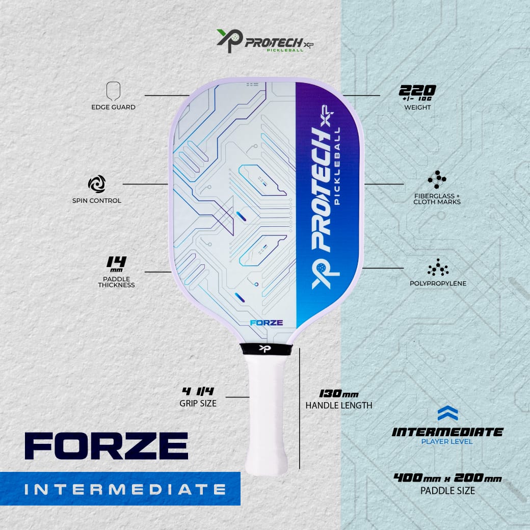 Protech XP Pickleball Paddle-"FORZE" Series (1 Paddle with Cover)(Intermediate Level)(Rough ...
