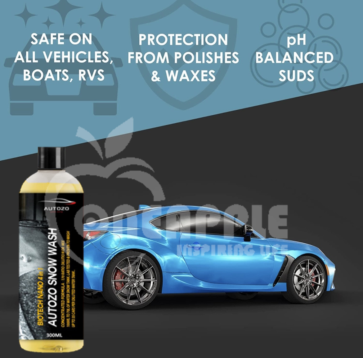 Nano Car Shampoo 300ml Wash & Wax in 1 Step Car Wash Car Shampoo and ...