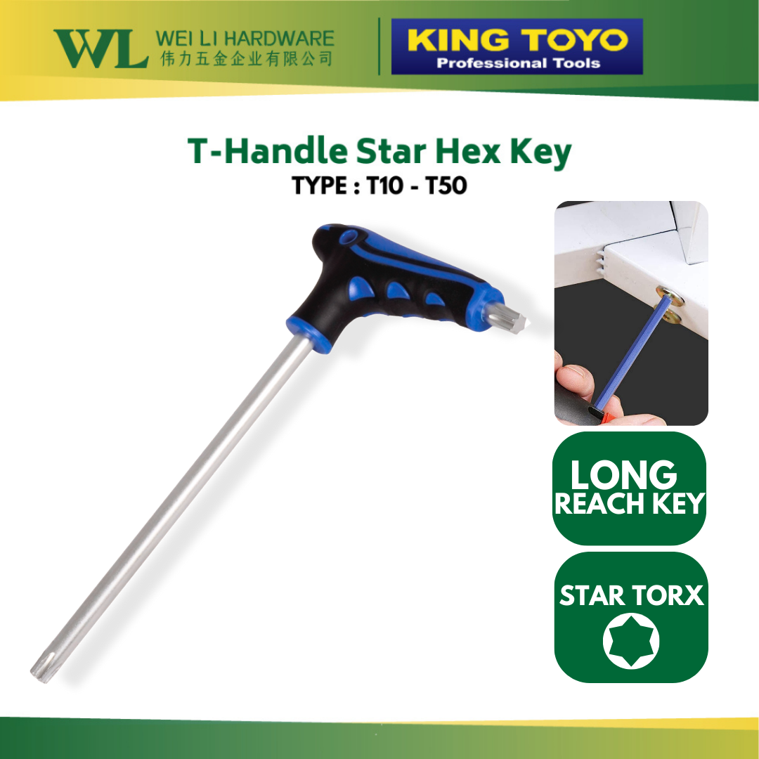 KING TOYO T10-T50 L-Type Star Tamper Allen Torx Hex Key / Allen Key ...