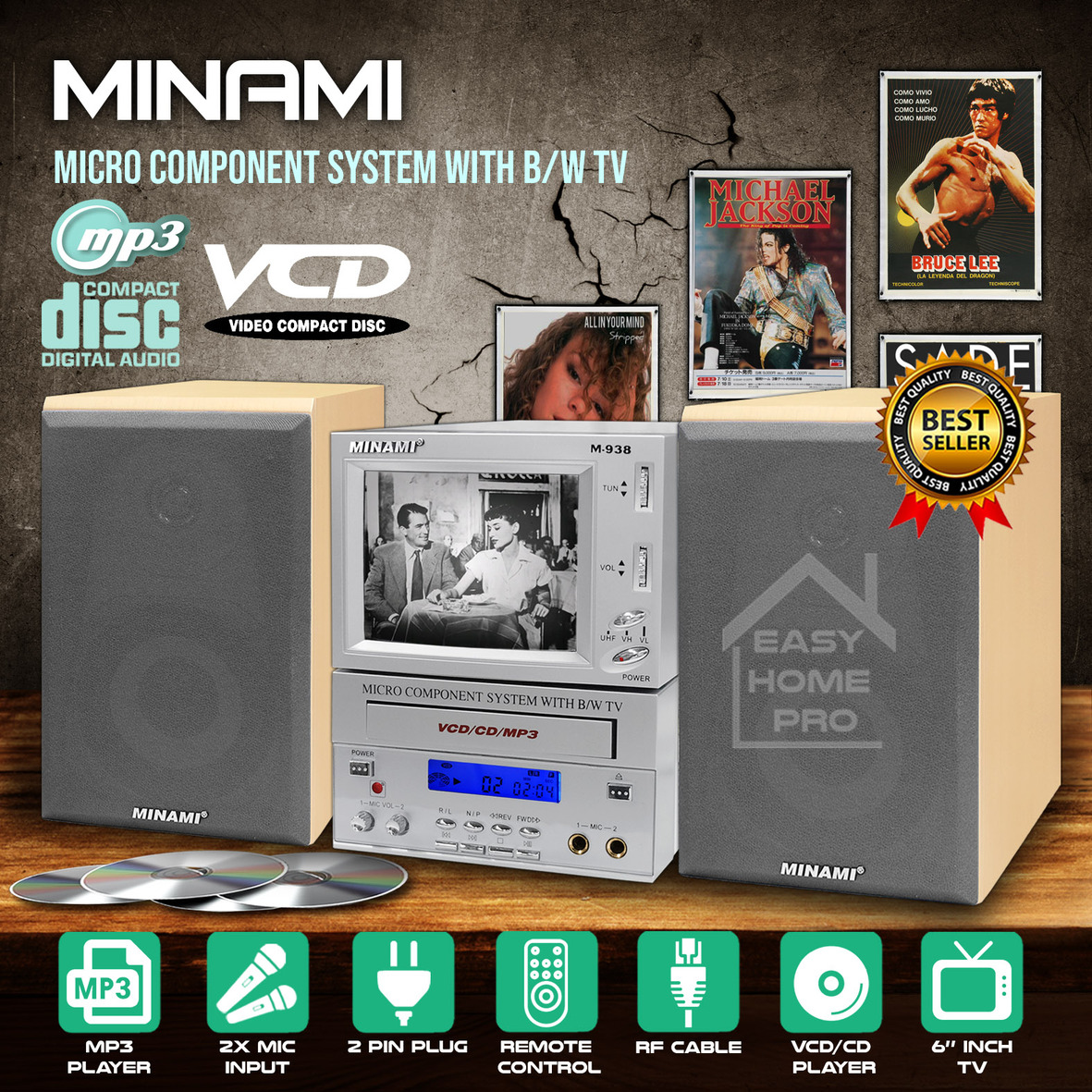 [LIMITED EDITION RETRO SERIES] MINAMI M-938HFTV VCD CD Micro Hi-Fi HiFi ...