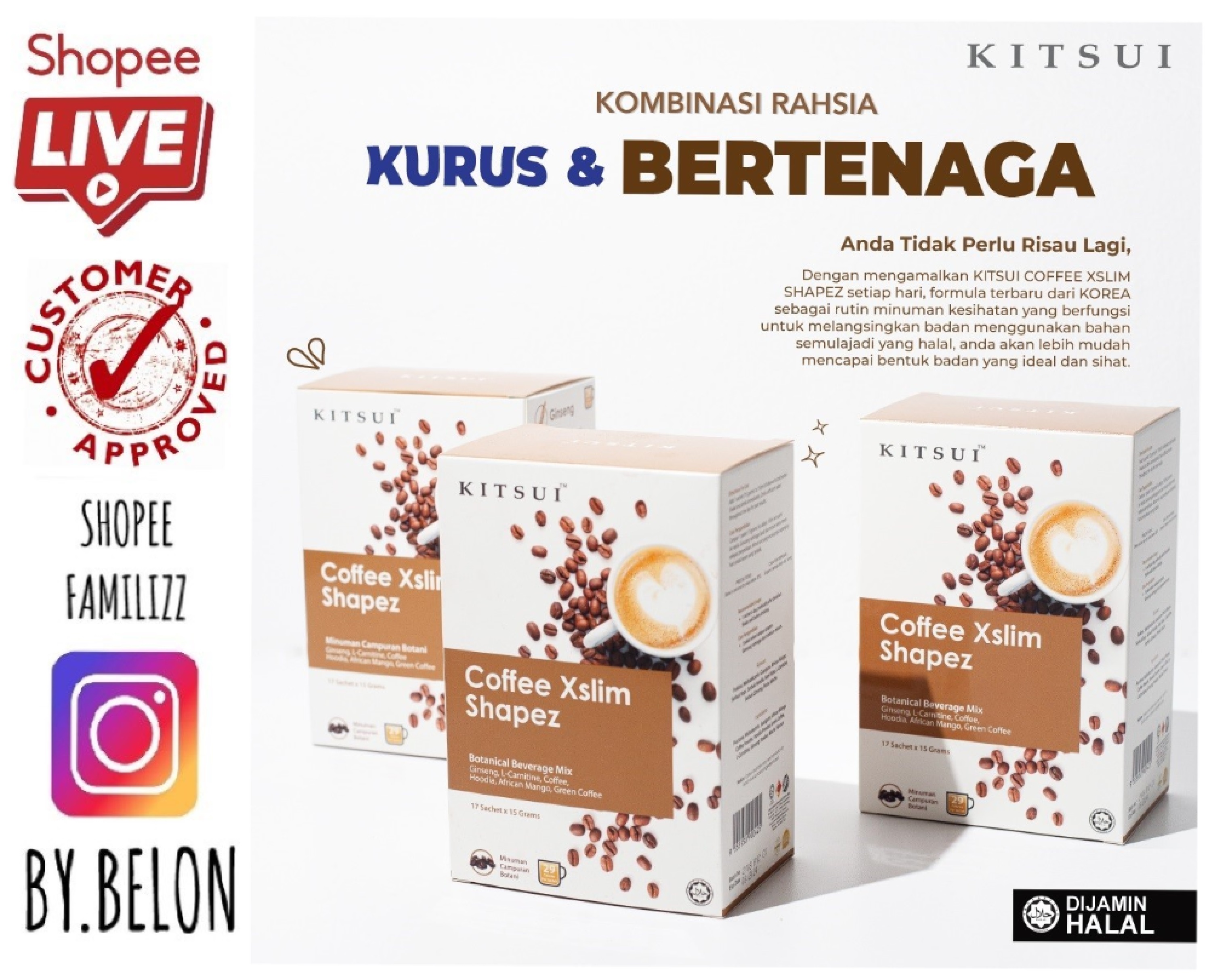 KITSUI Coffee Xslim Shapez - Mocha Flavour 27's + 8's x 15g | Mocha ...