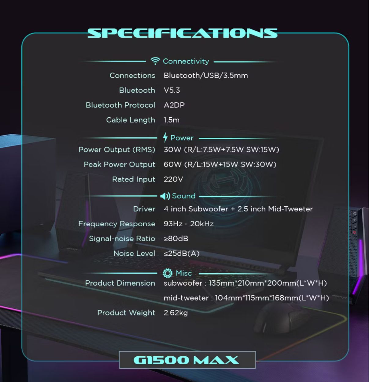 Edifier G1500 Max 2.1 Desktop Gaming Speaker | Shopee Malaysia