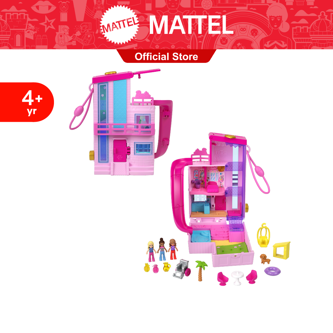 Polly Pocket Barbie Dreamhouse Compact, Dollhouse Playset With 3 Micro ...