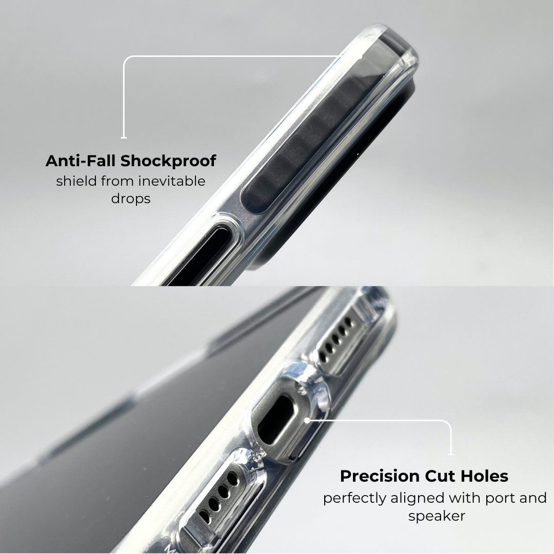 MOJOSKINS Alpha Luxe Black Magnetic Casing Straight Transparent Case ...