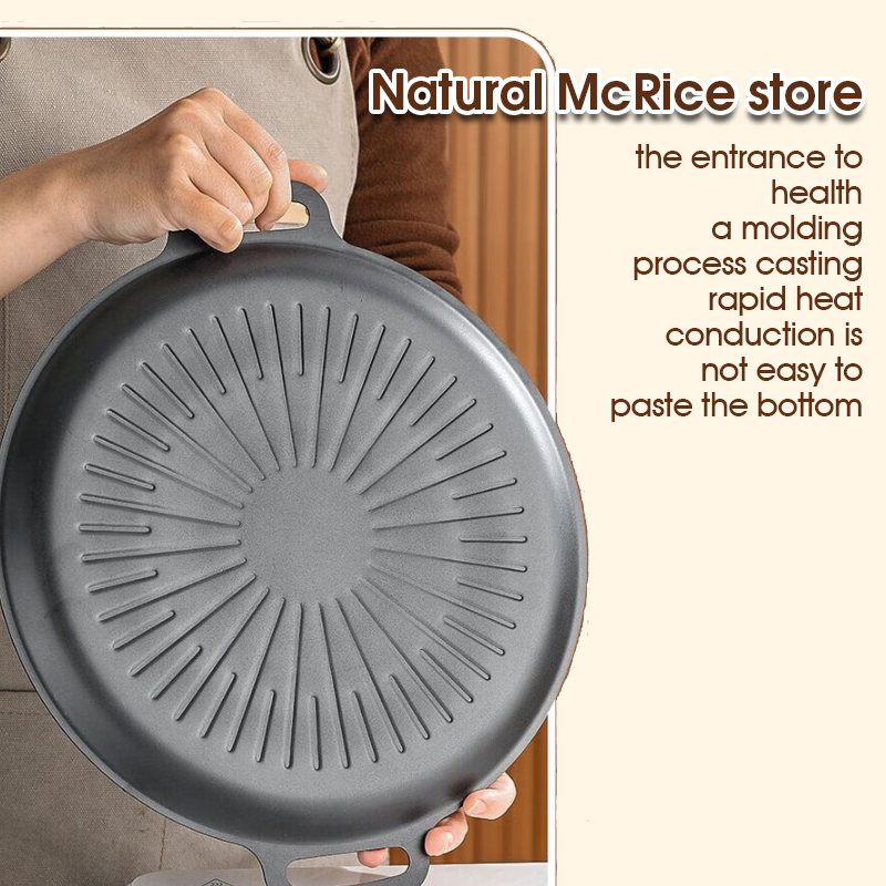 🔥NEW Korean Grill Pan Outdoor BBQ Non-stick Grill Pan Smokeless Steak ...
