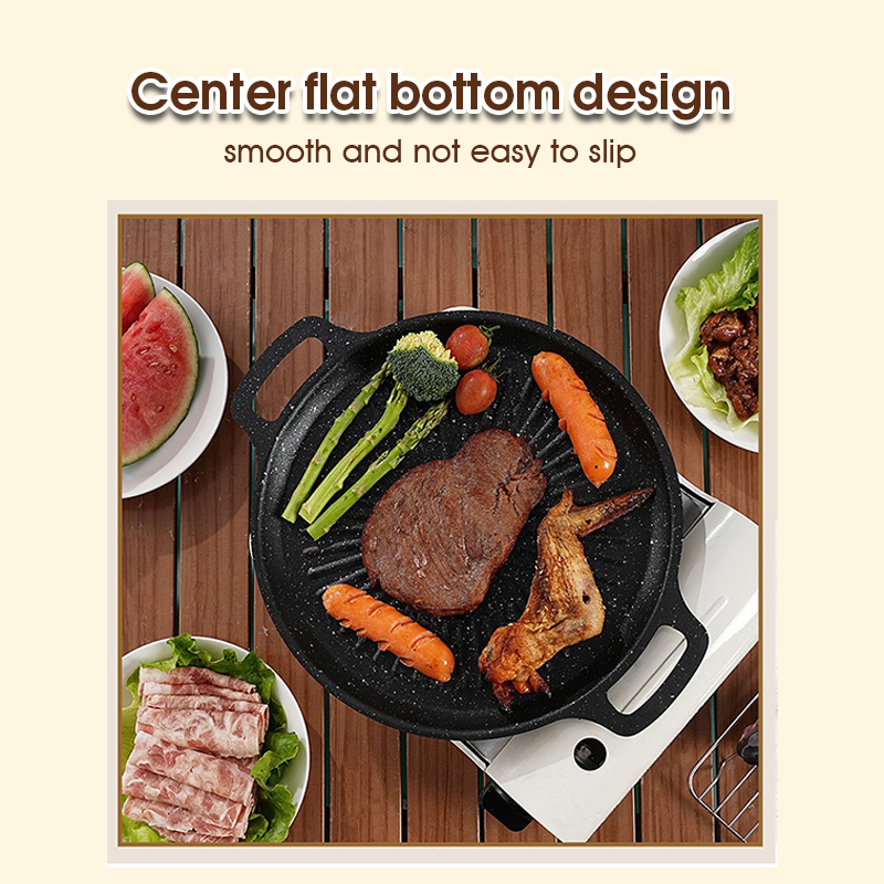 🔥NEW Korean Grill Pan Outdoor BBQ Non-stick Grill Pan Smokeless Steak ...