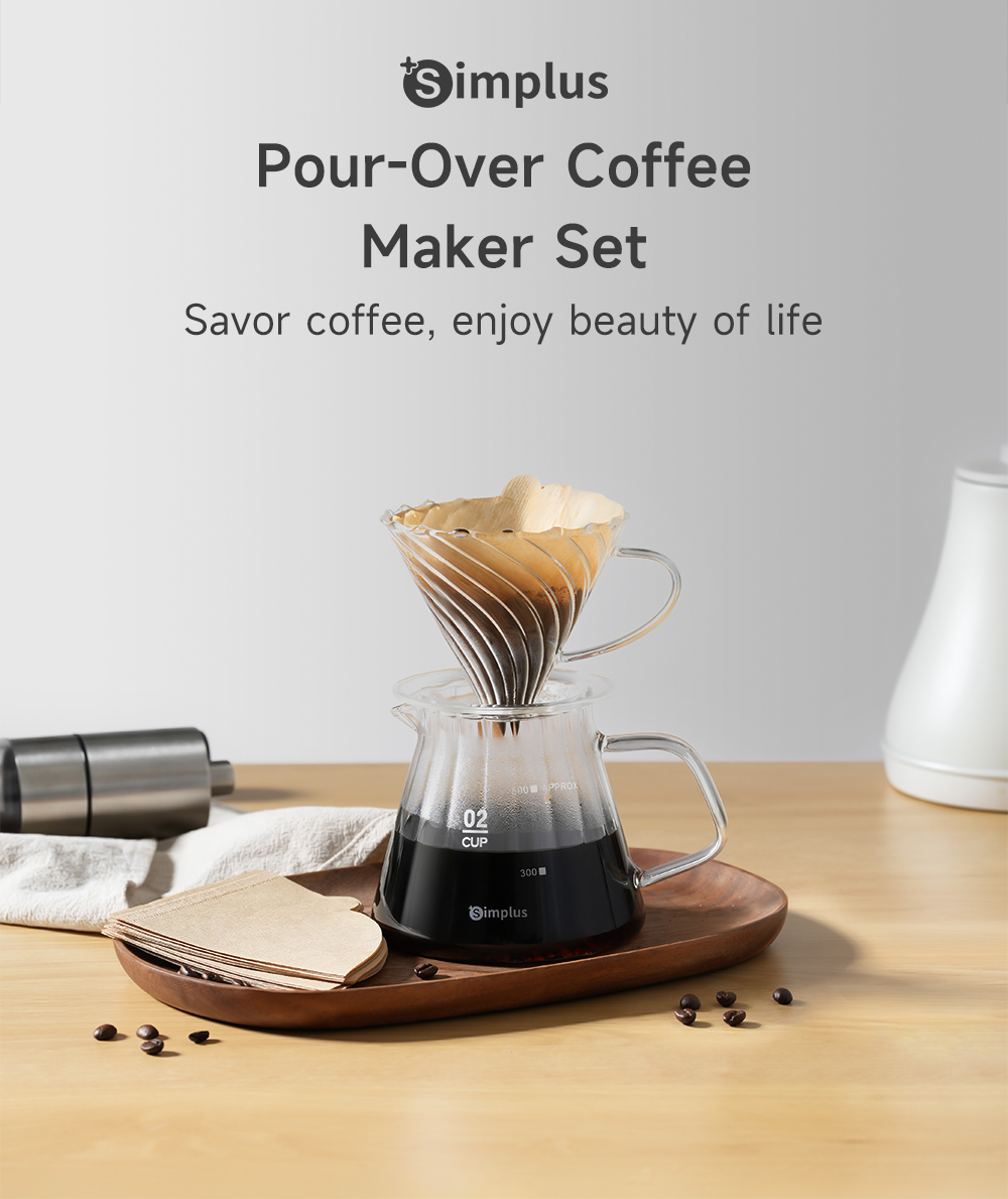 Simplus Pour Over Coffee Maker | V60 Coffee Dripper | High Borosilicate ...